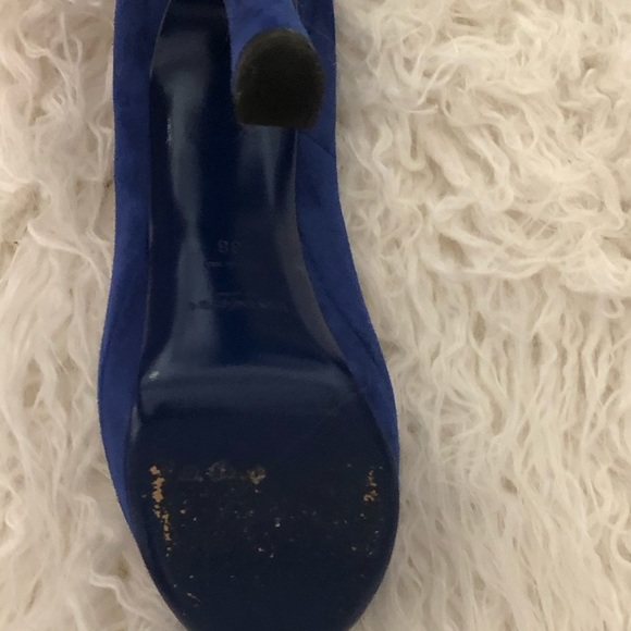 Yves Saint Laurent | Shoes | Ysl Cobalt Blue Suede Platform Pumps ...